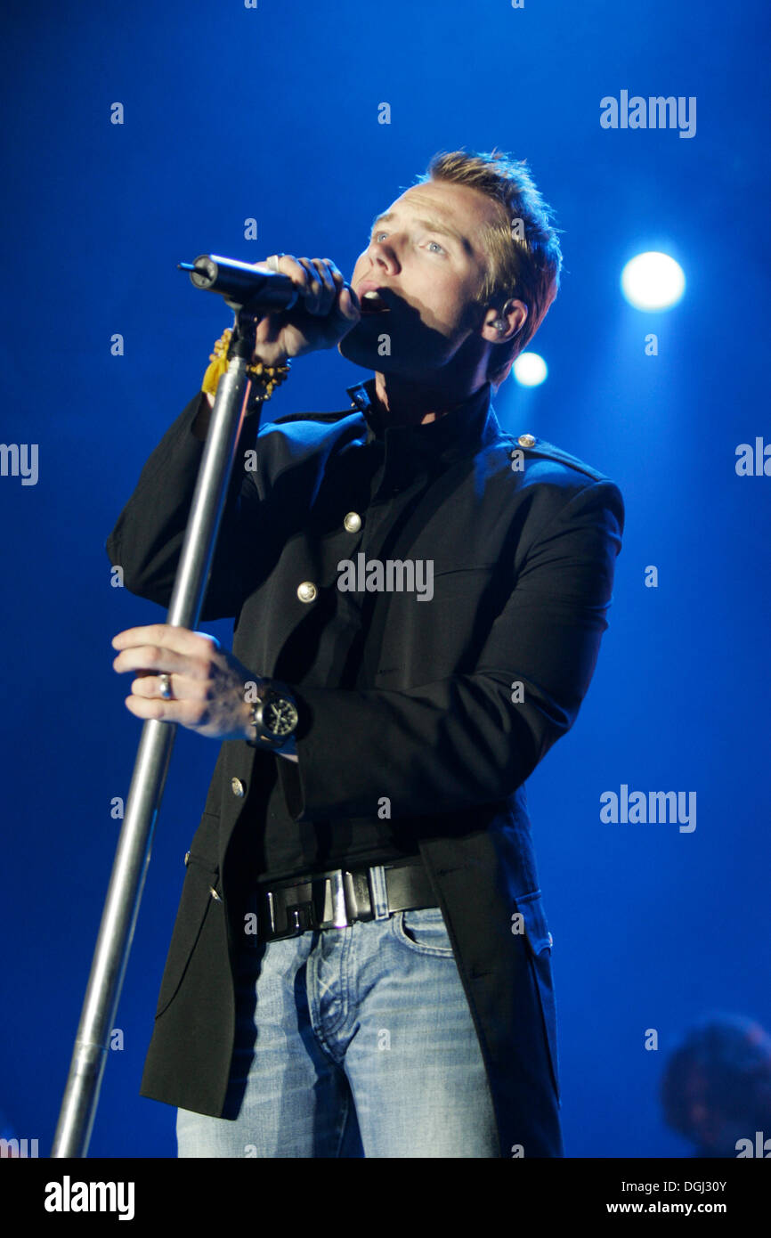 The Irish singer Ronan Keating, frontman of the boyband Boyzone live in ...