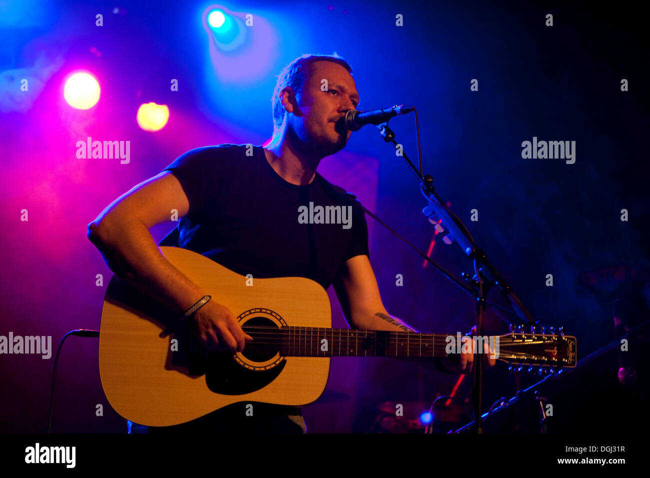 Swiss singer and songwriter Baum live in the Schueuer venue, Lucerne ...