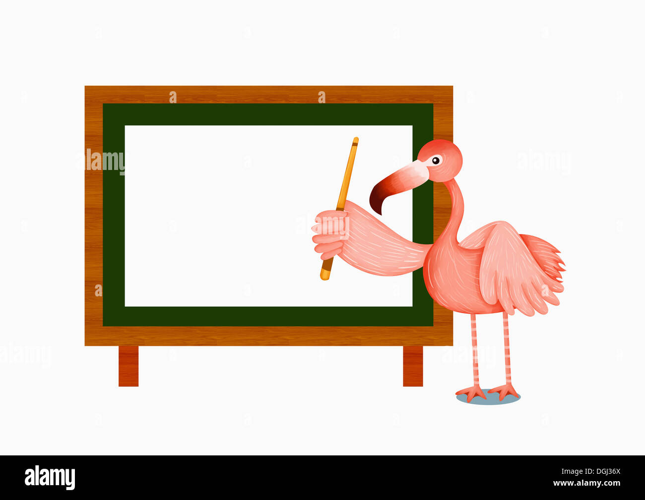 an illustration of a flamingo teaching Stock Photo - Alamy