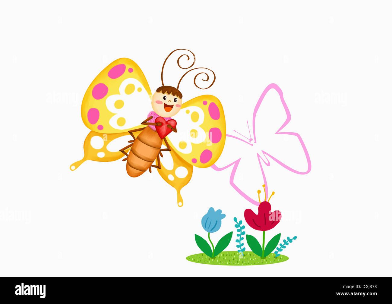 an illustration of a butterfly flying Stock Photo - Alamy