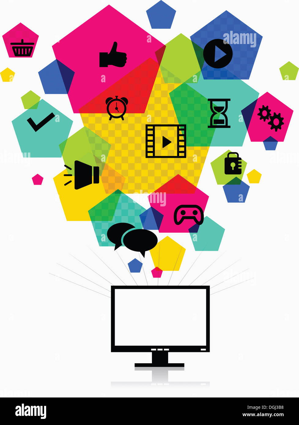 an illustration of a set of icons Stock Photo - Alamy