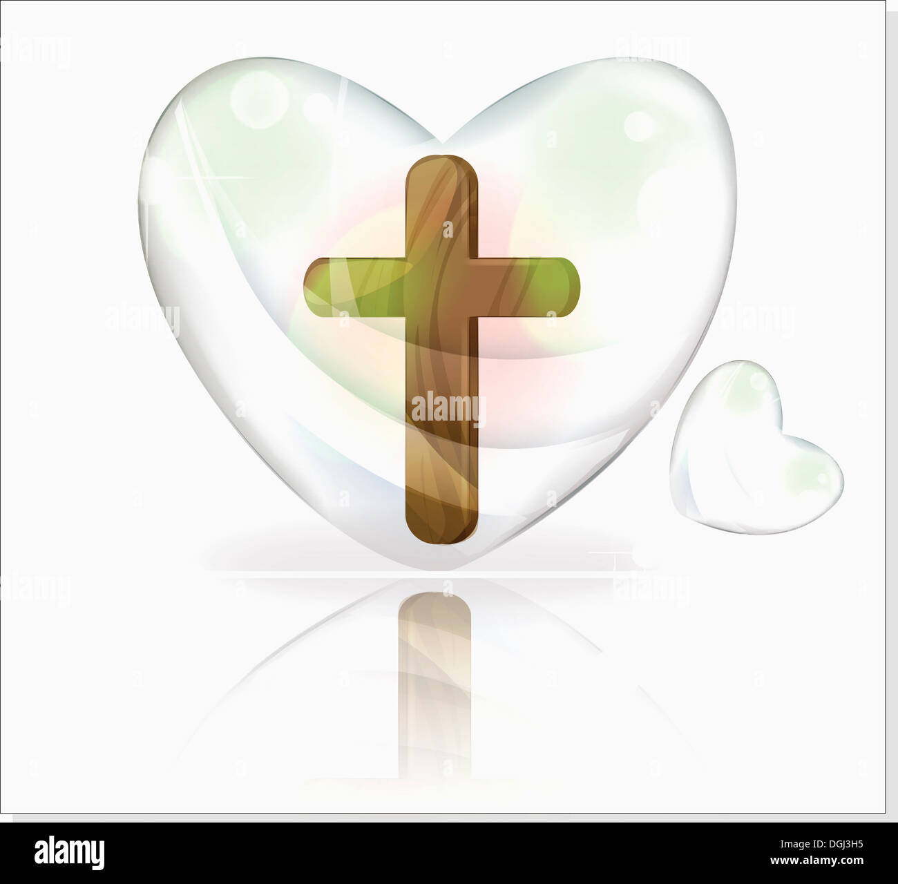 an illustration of a cross inside a heart Stock Photo - Alamy