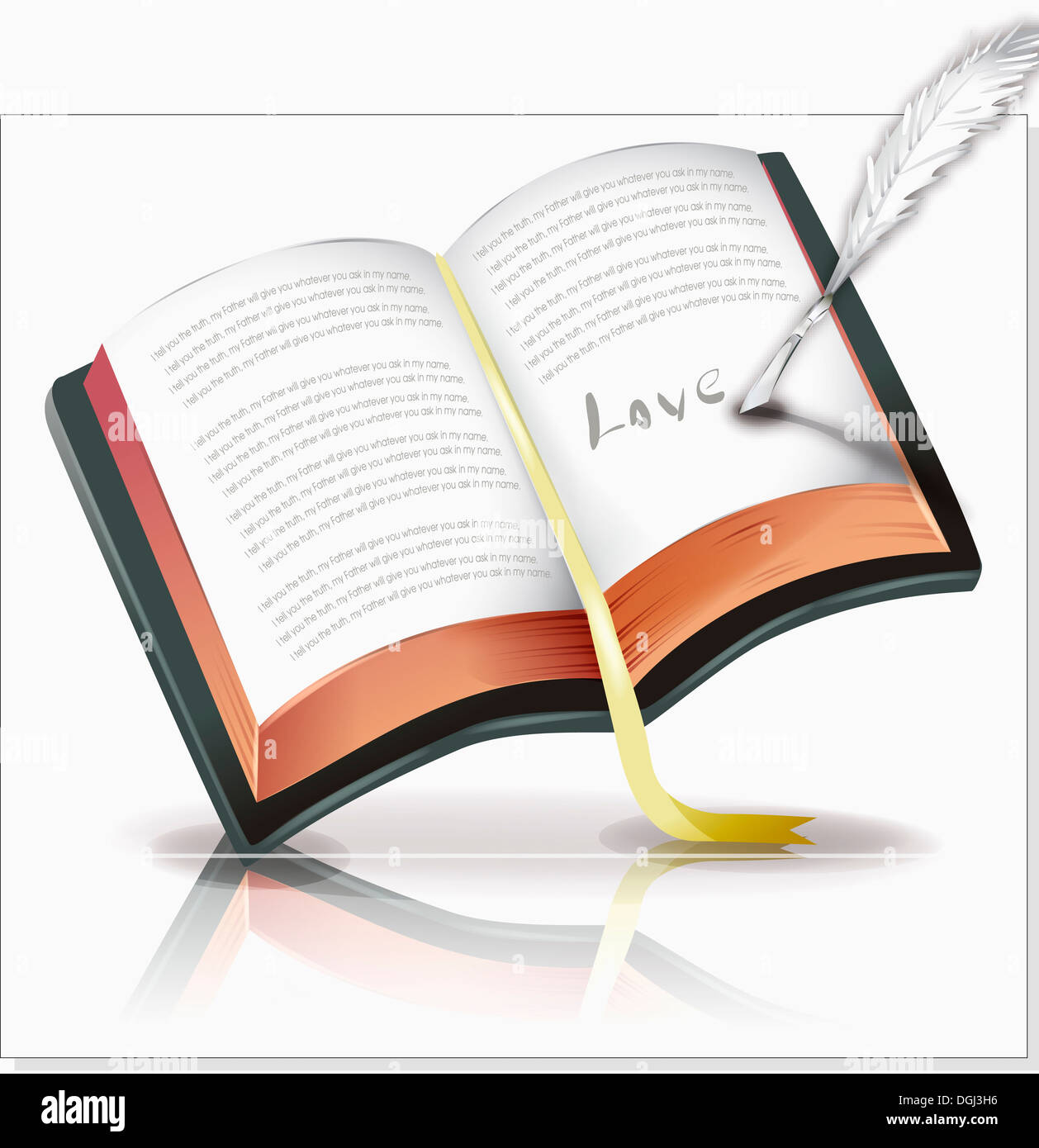 an illustration of a book being written Stock Photo - Alamy