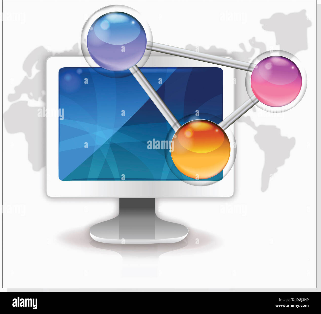 an illustration of a screen with the world map behind Stock Photo - Alamy