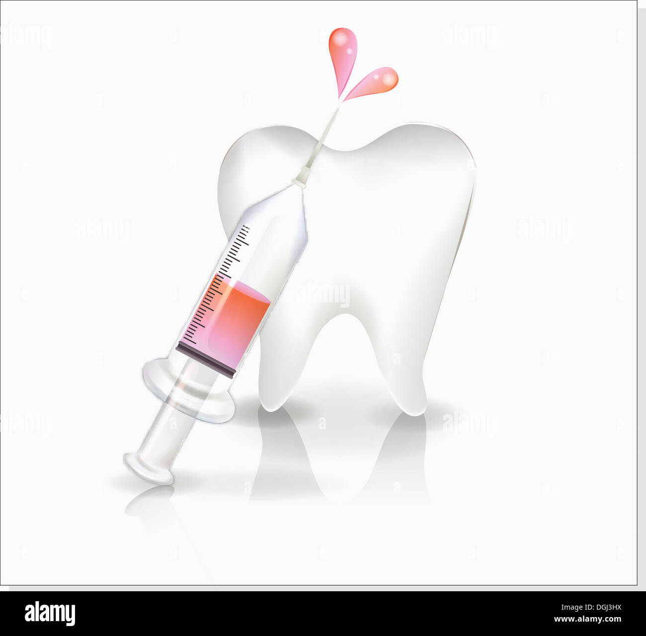 an illustration of a tooth with a injection needle Stock Photo - Alamy