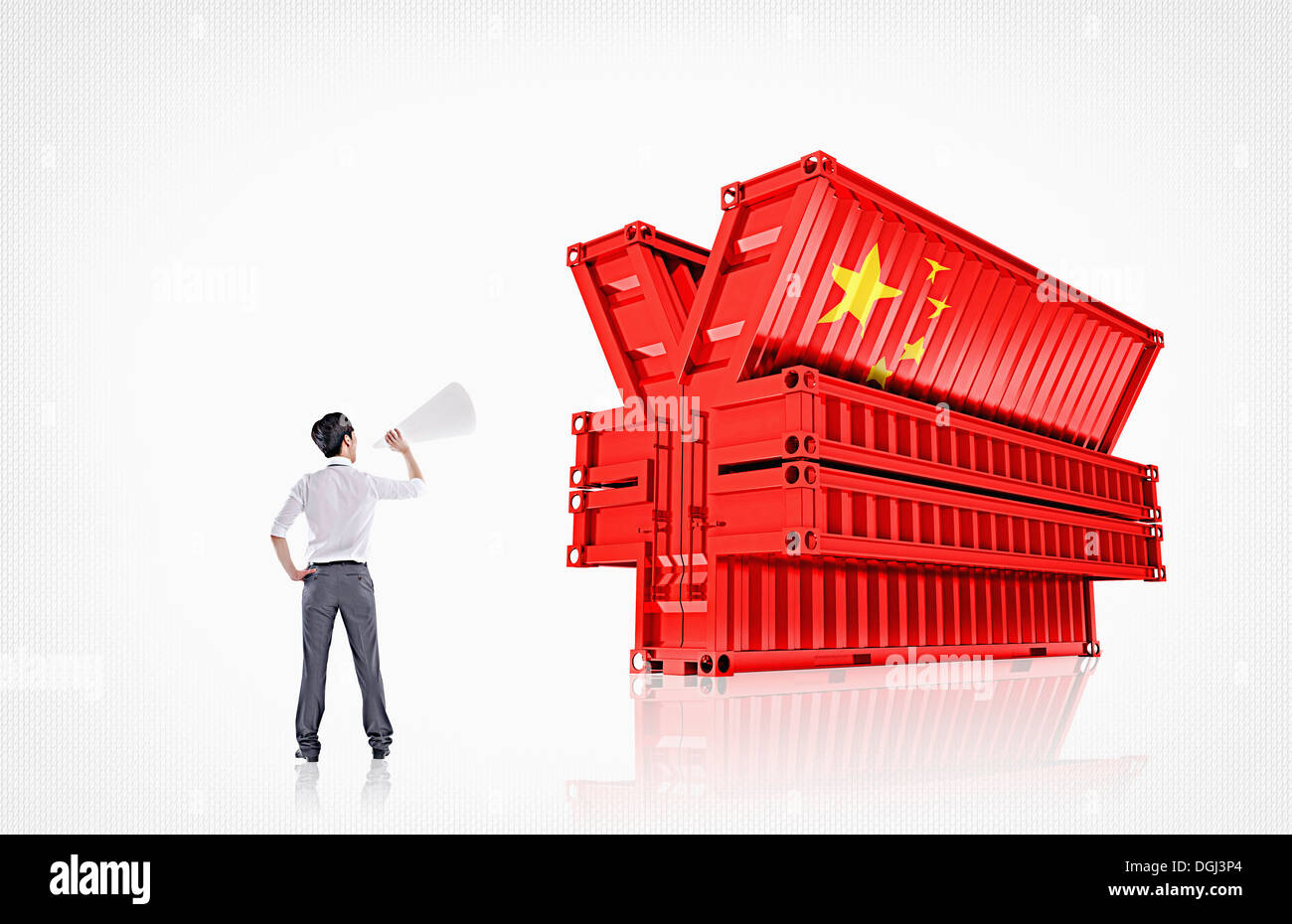 Man megaphone rear view hi-res stock photography and images - Alamy