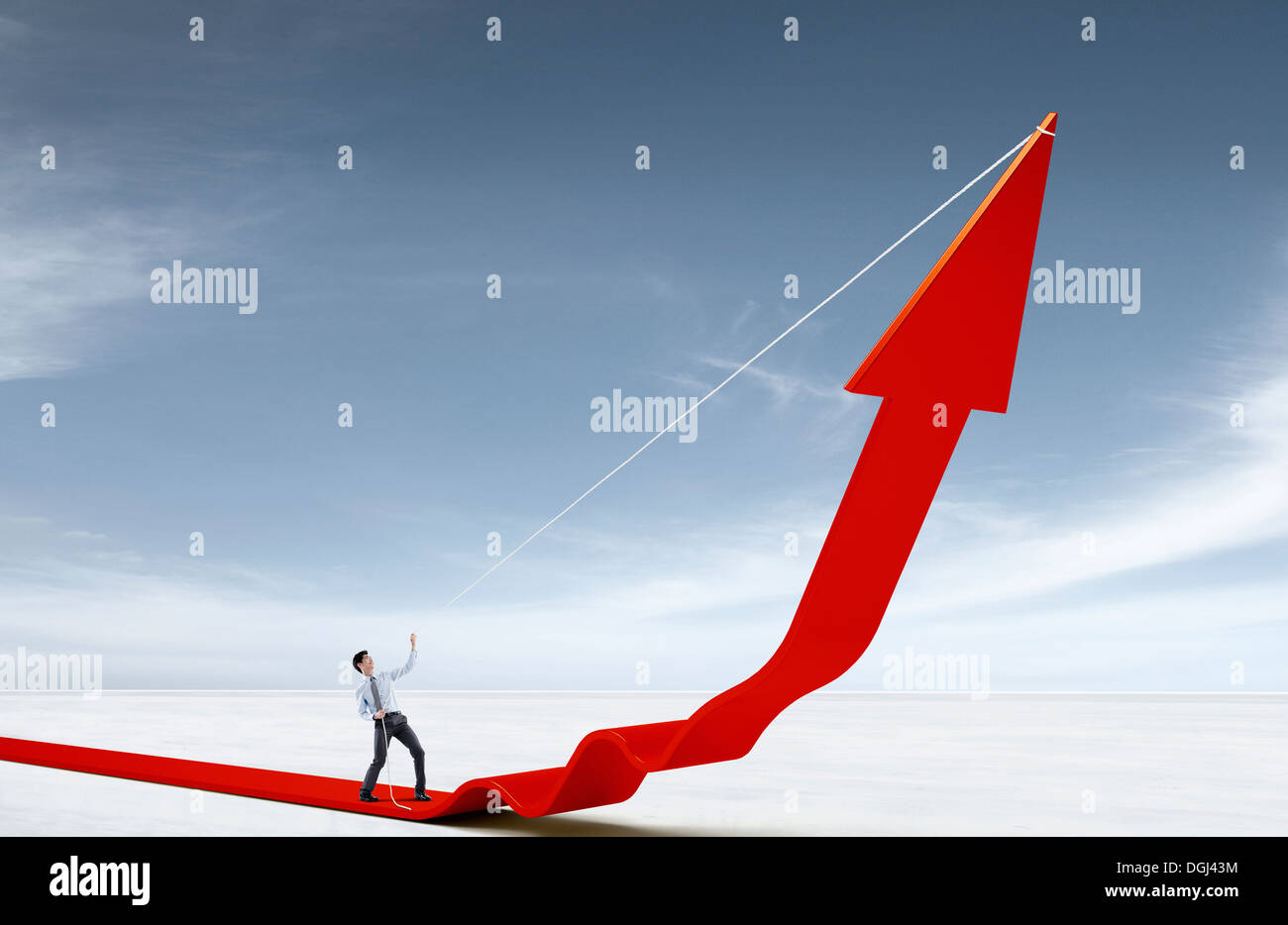 a business man standing on a line Stock Photo - Alamy