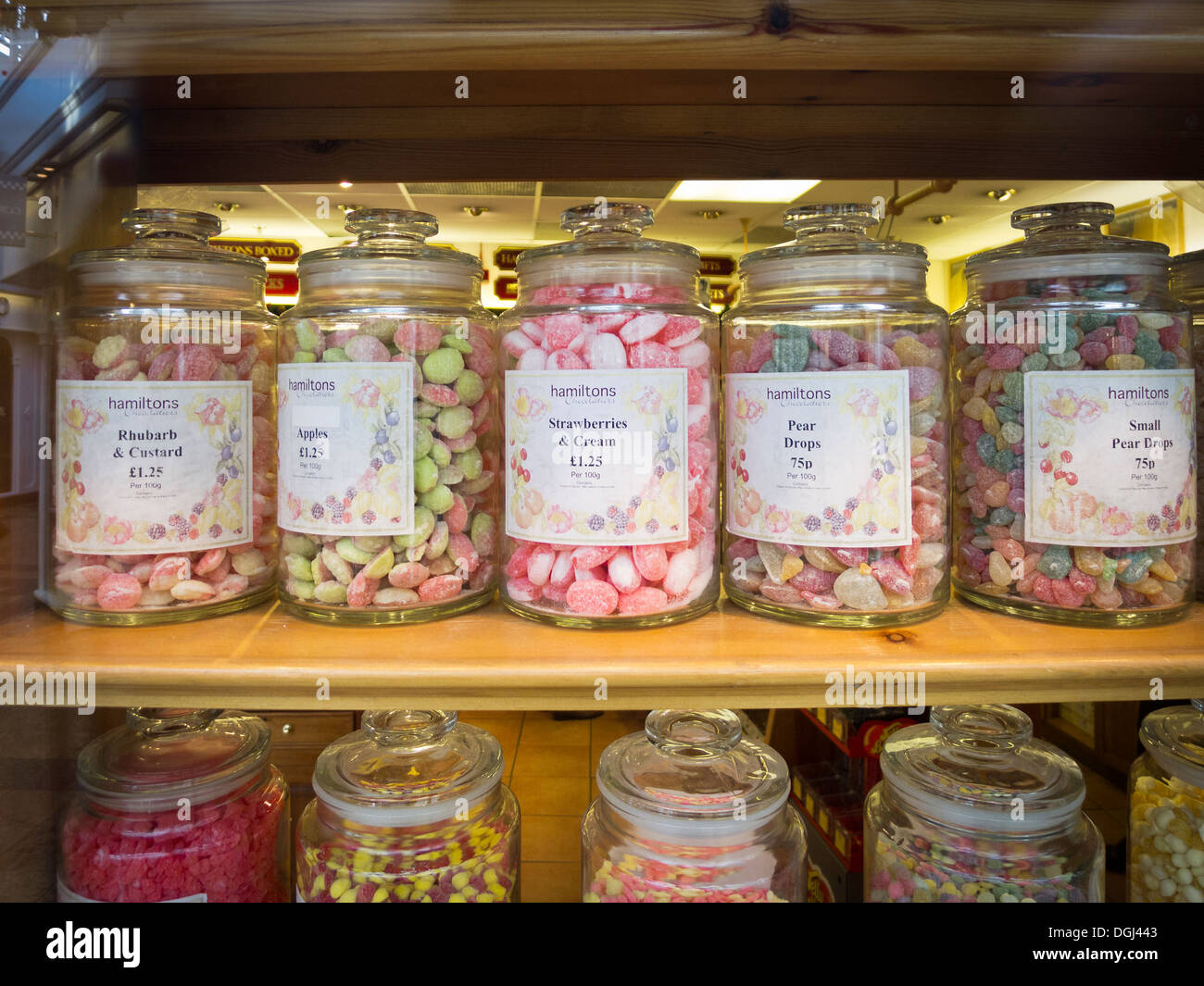 Sweet shop with jars full of sweets in Stratford upon Avon UK Stock ...