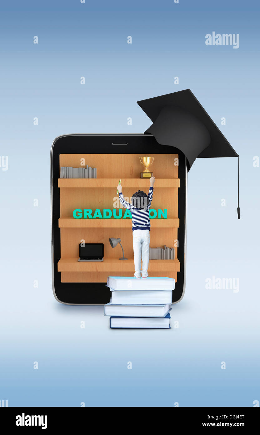 Child reaching book on shelf hi-res stock photography and images - Alamy