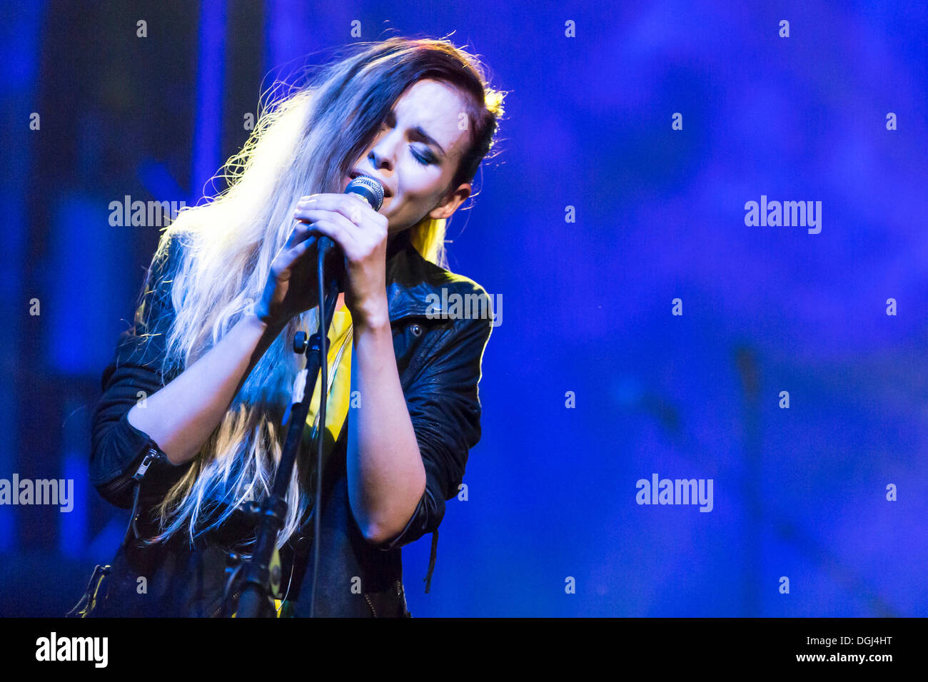 The British folk-pop singer Kyla La Grange performing live at ...