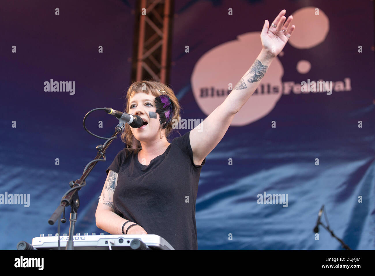 Swiss singer and musician Anna Aaron playing live at the Blue Balls ...