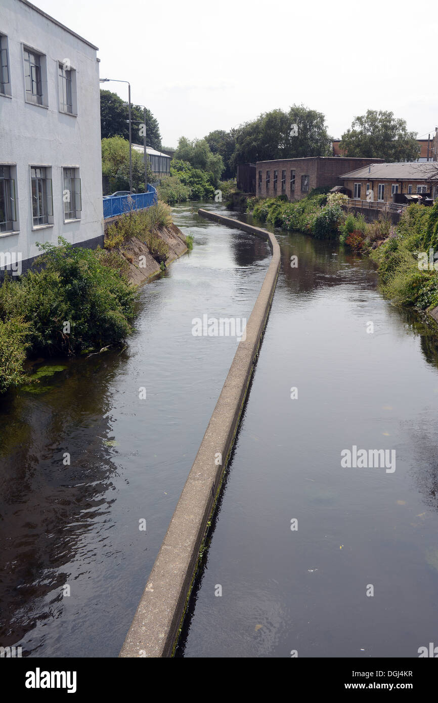 The River Wandle flows through Earlsfield Wandsworth South London Stock ...