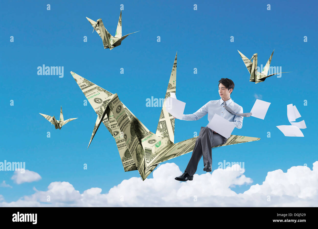 3d businessman dollar bills hi-res stock photography and images - Alamy
