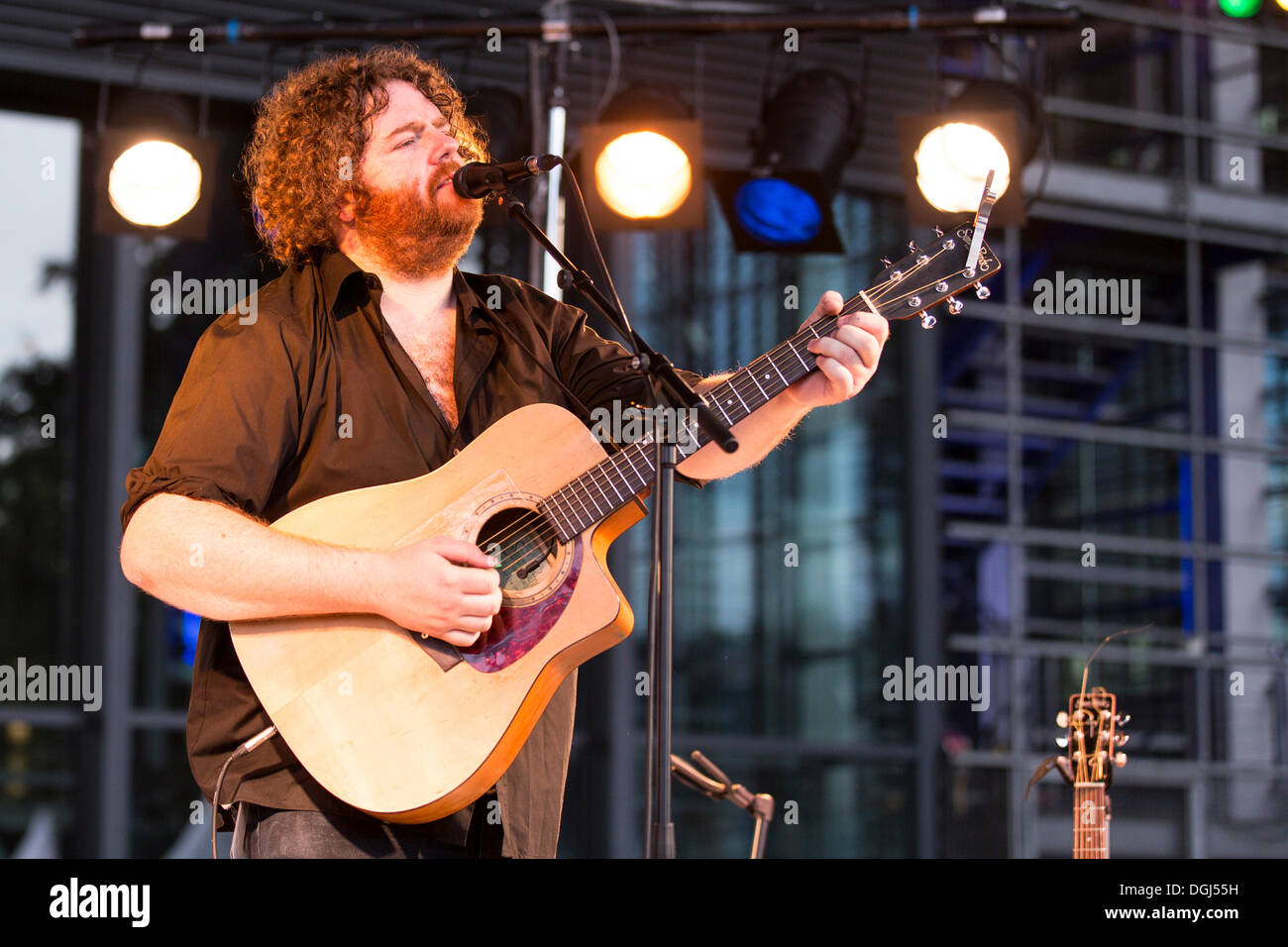 The Irish singer and songwriter David Hope playing live in front of the ...