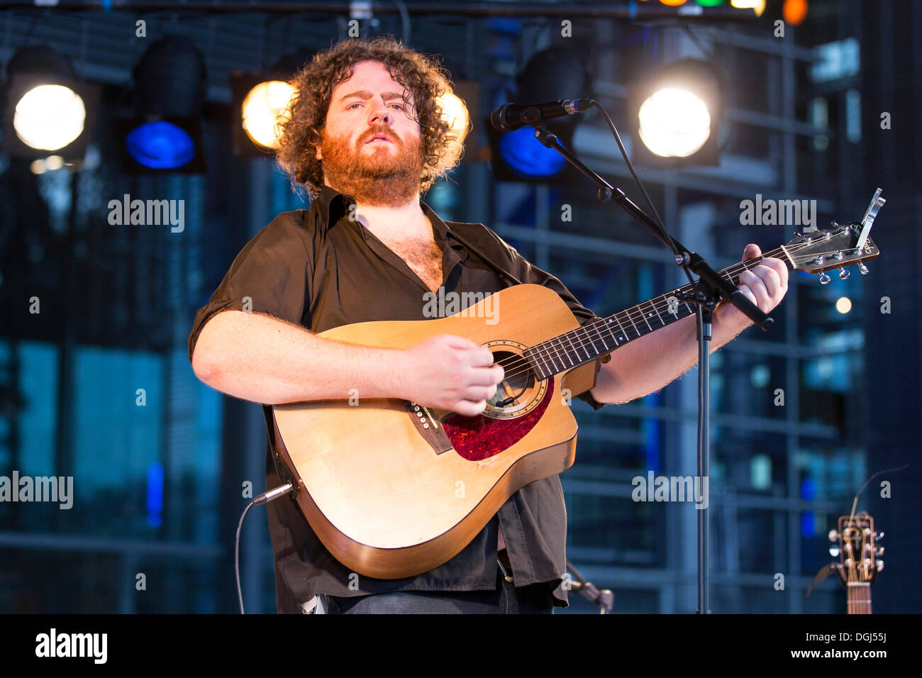 The Irish singer and songwriter David Hope playing live in front of the ...