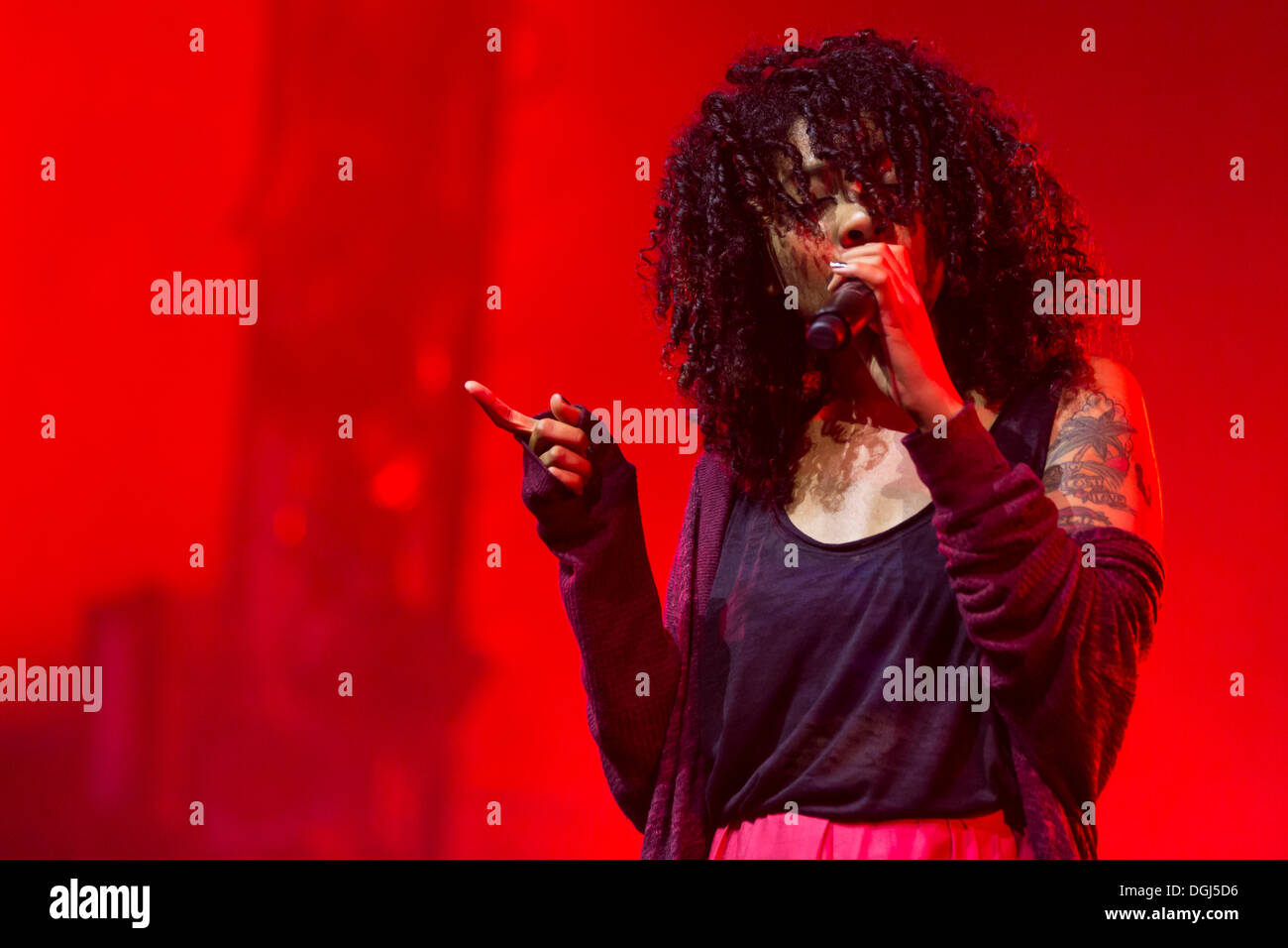 The British dub and reggae singer Hollie Cook performing live at the ...