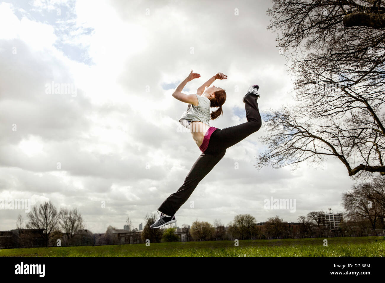Woman dancer leg up hi-res stock photography and images - Alamy