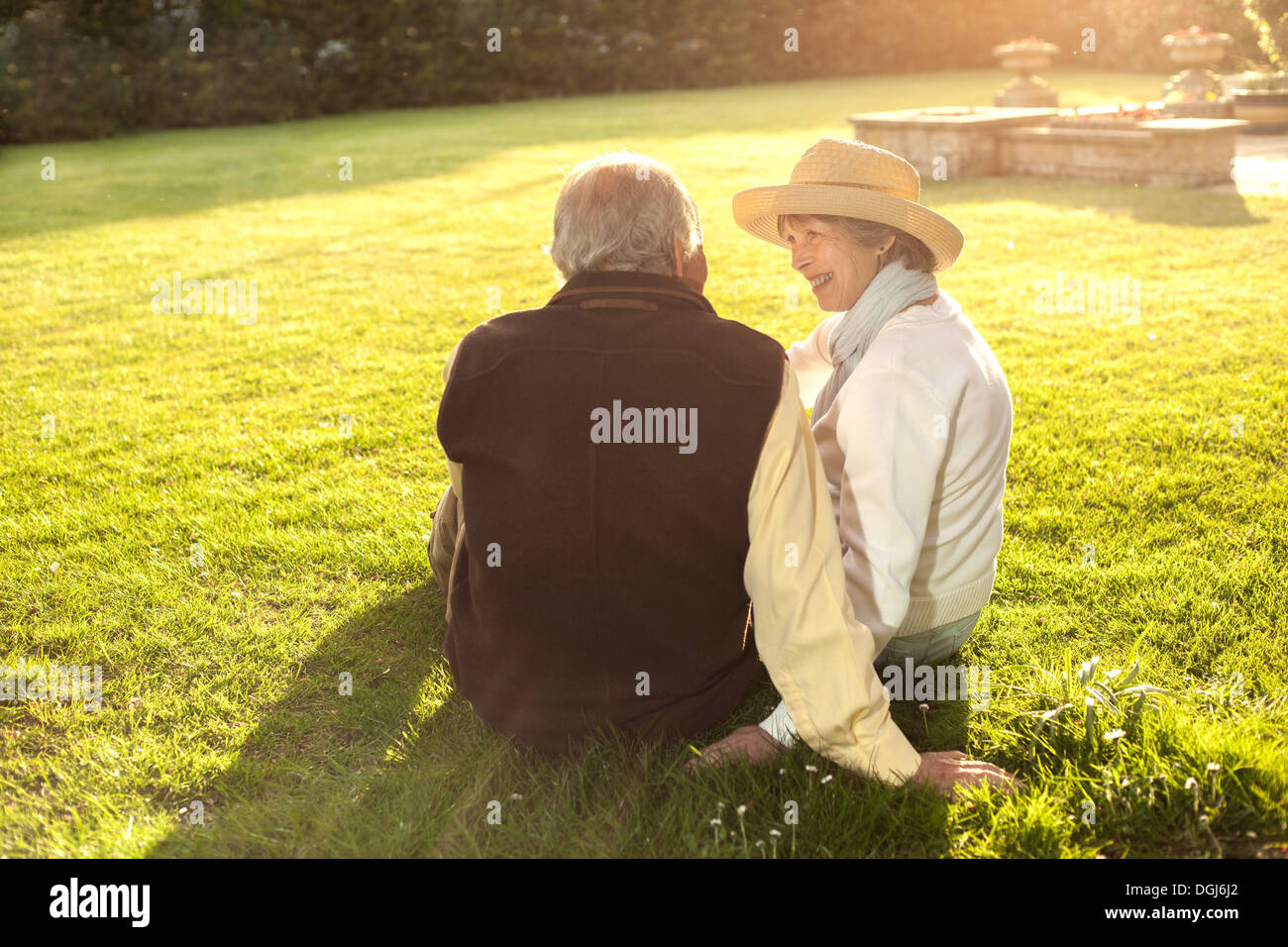 Back view of husband and wife spending time together Stock Photo - Alamy
