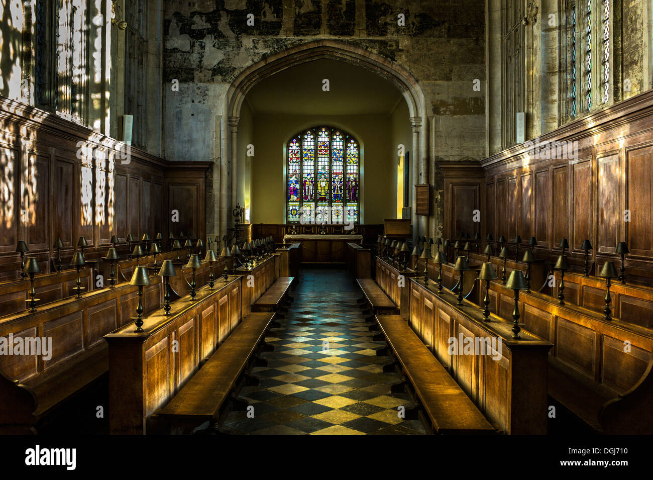 Interior of the Guild Chapel which overlooks the site of New Place ...
