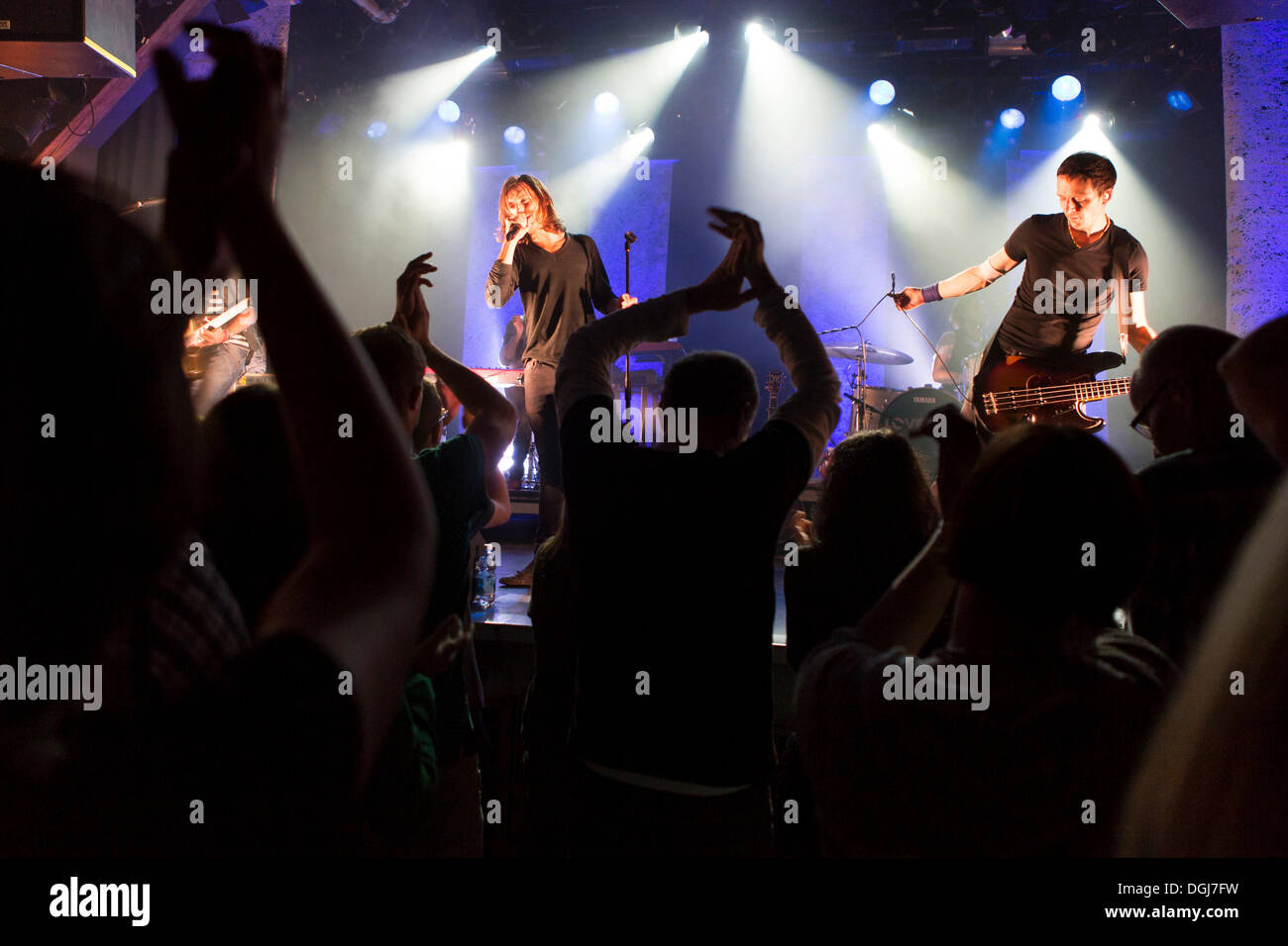 Swiss pop band Lovebugs performing live in the Schueuer concert hall ...