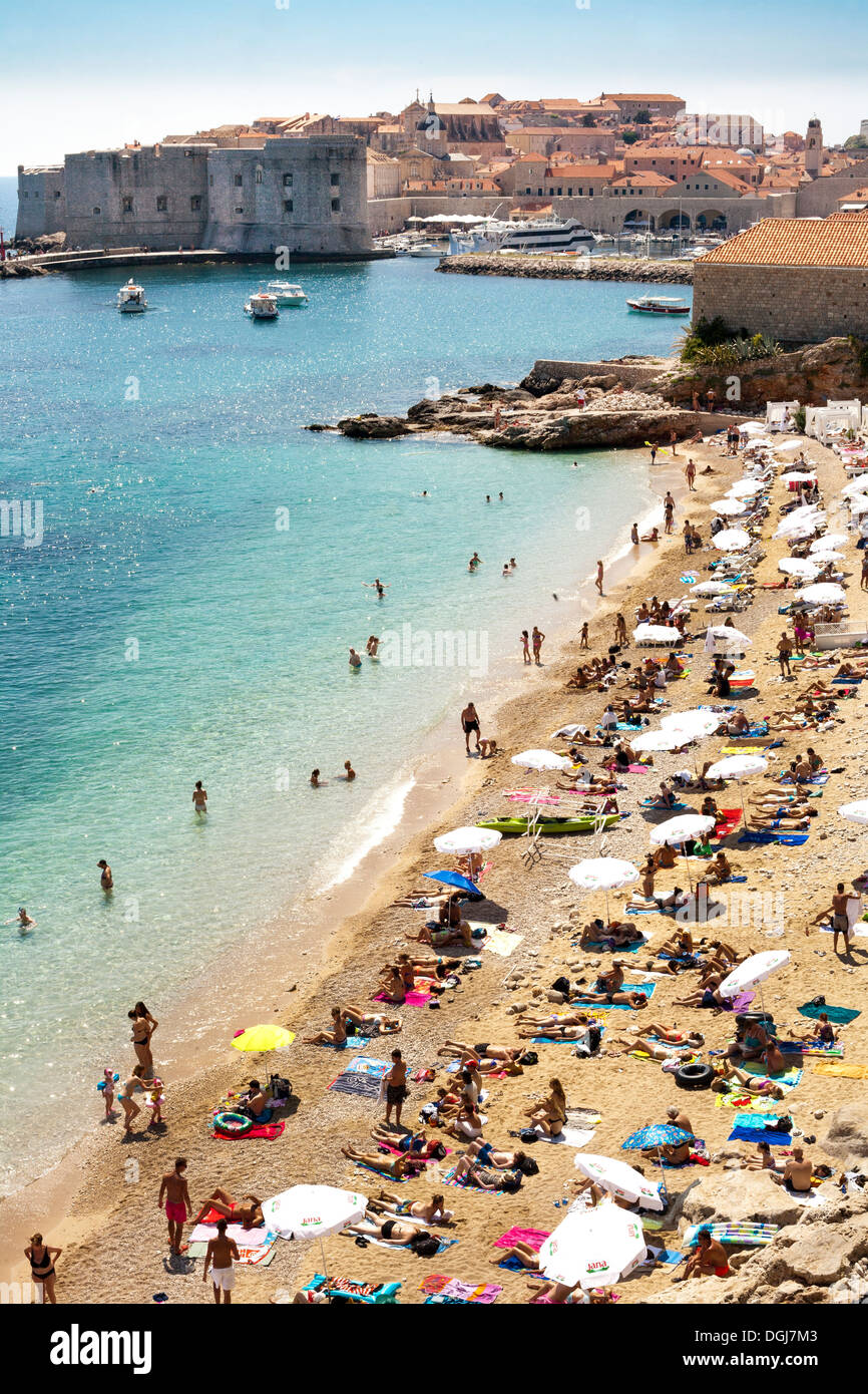Town beach of Dubrovnik Stock Photo - Alamy