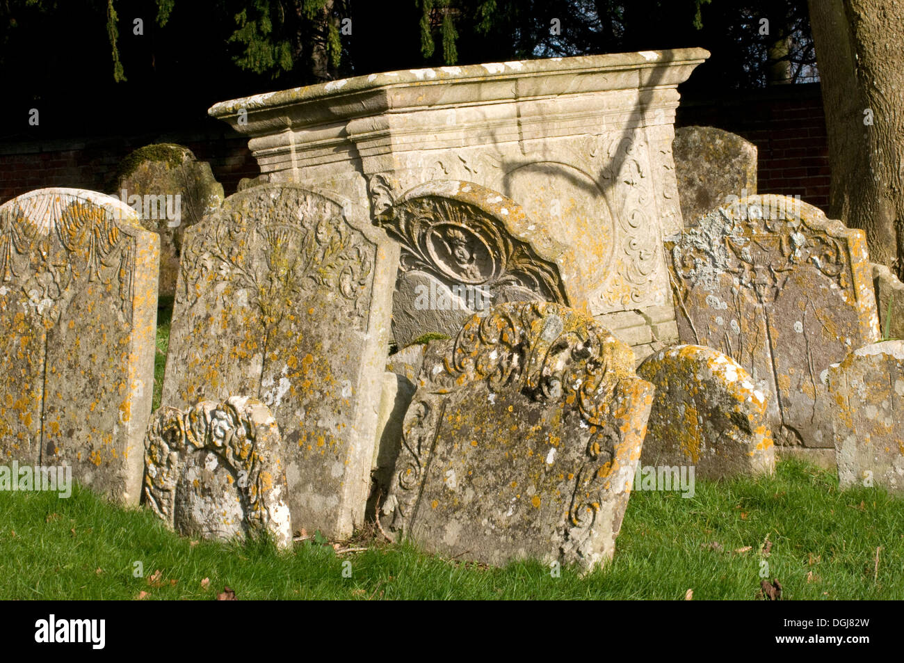 Seend Church Yard Wiltshire sun kissed gravestones and mausoleums ...