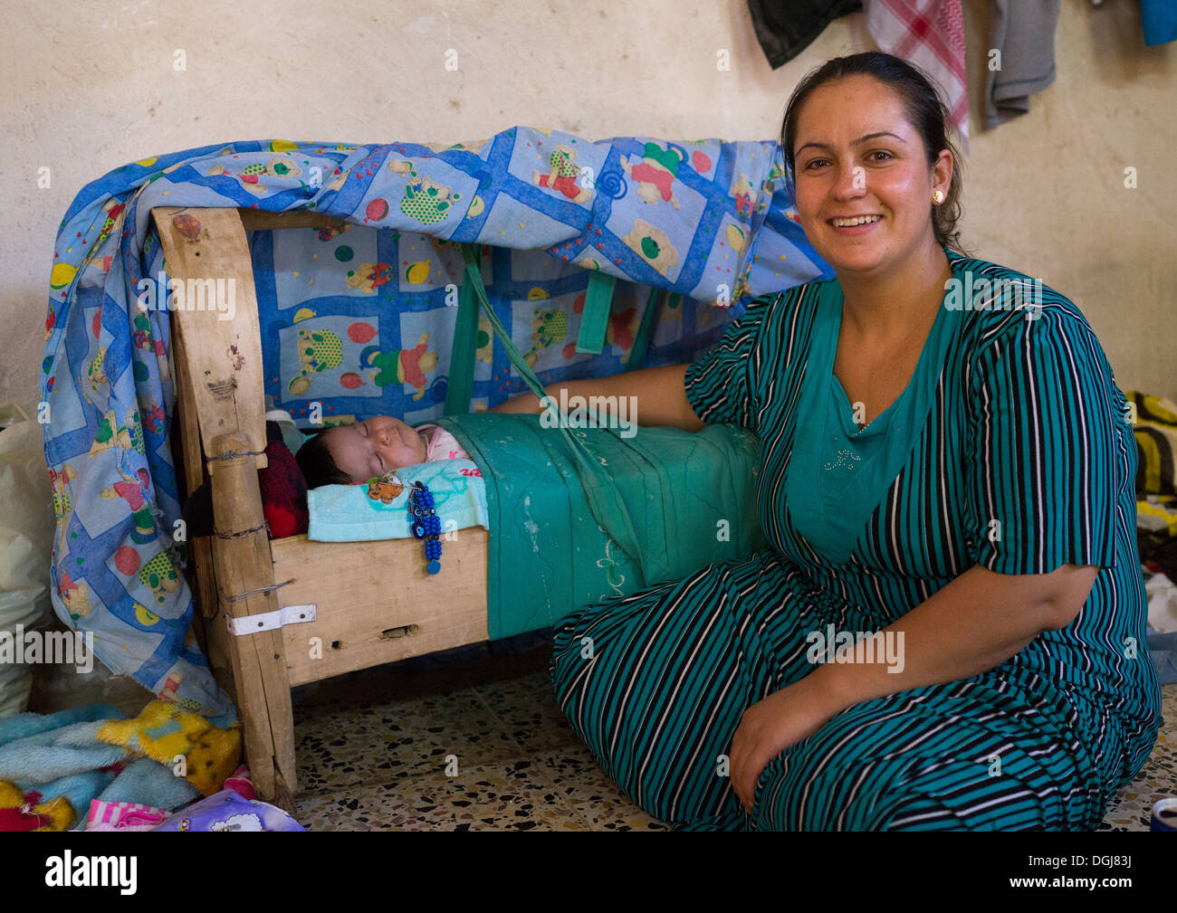 Yazidi Mother And Her Baby In The Temple City Of Lalesh, Kurdistan ...