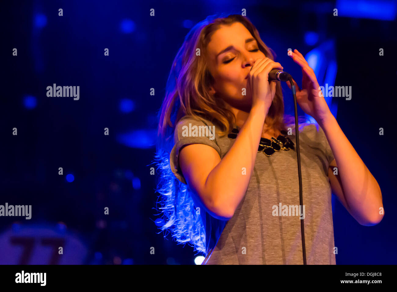 The Swiss singer-songwriter Lina Button, performing live at the ...