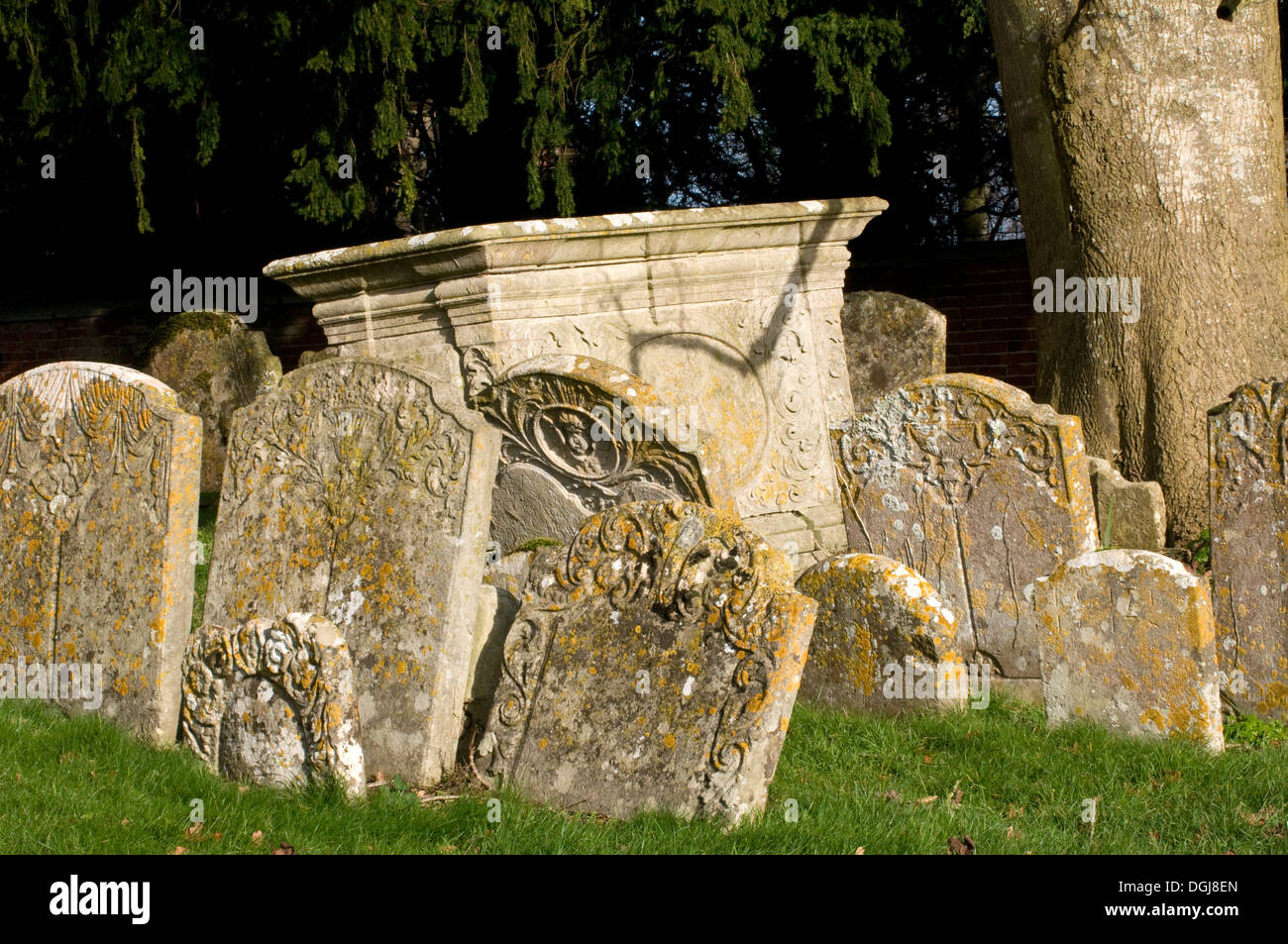 Seend Church Yard Wiltshire sun kissed gravestones and mausoleums ...