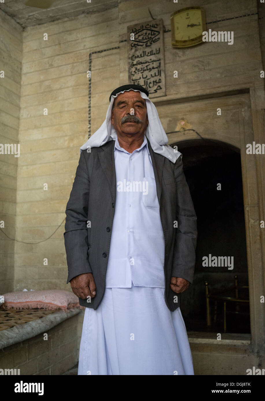 Yazidi Man Inside The Temple City Of Lalesh, Kurdistan, Iraq Stock ...