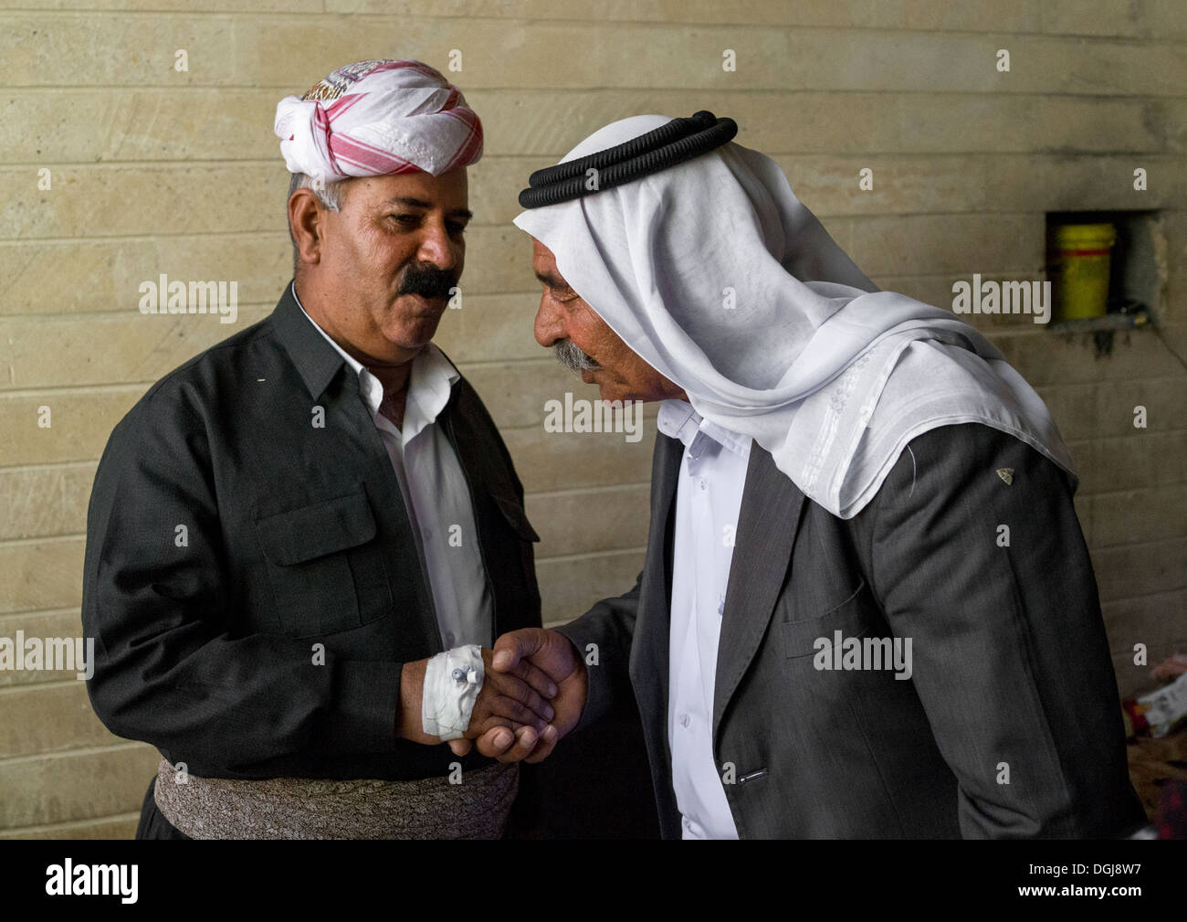 Yazidi Men Inside The Temple City Of Lalesh, Kurdistan, Iraq Stock ...