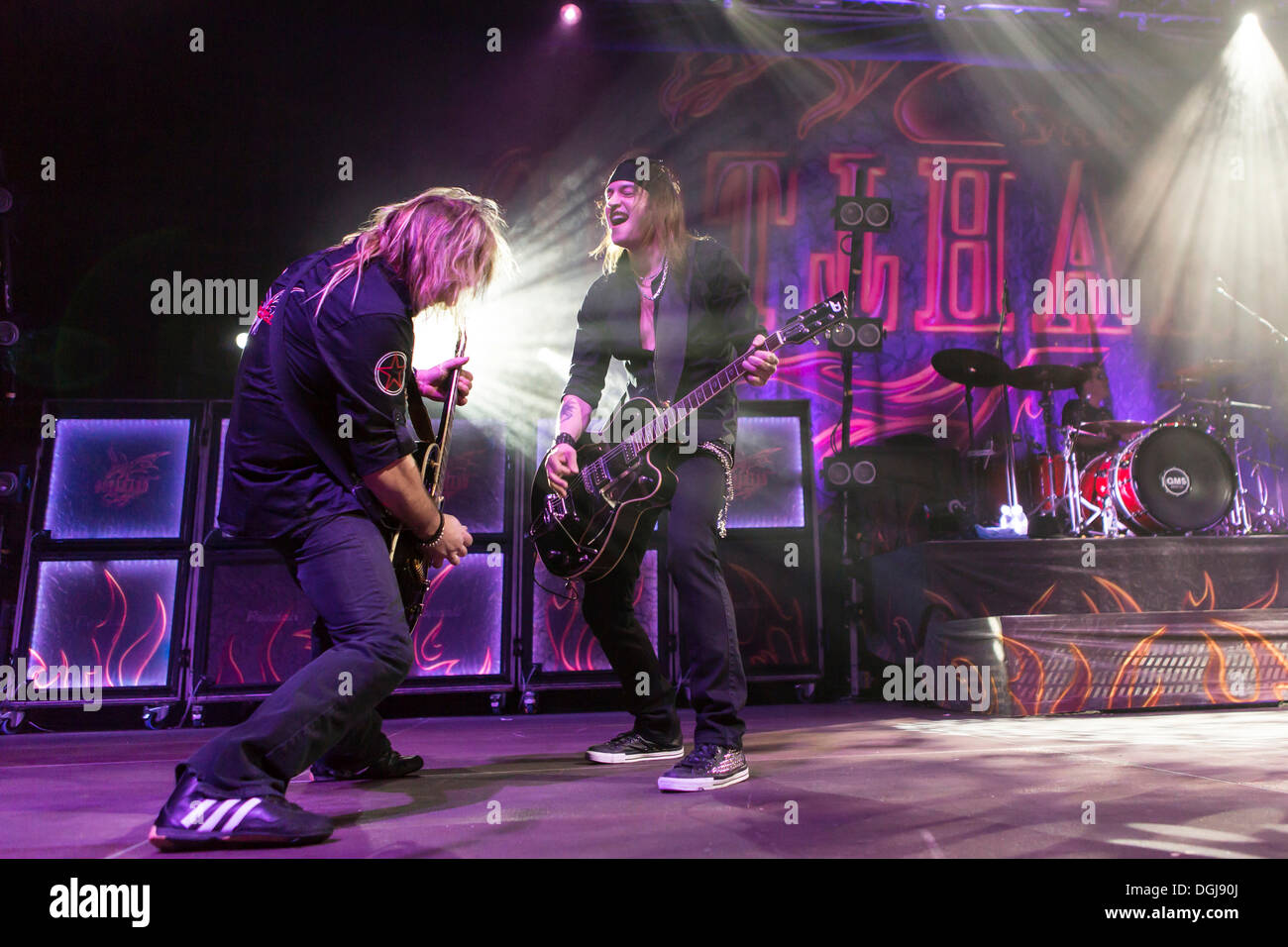 Swiss rock band Gotthard performing live at the Stadthalle concert hall ...