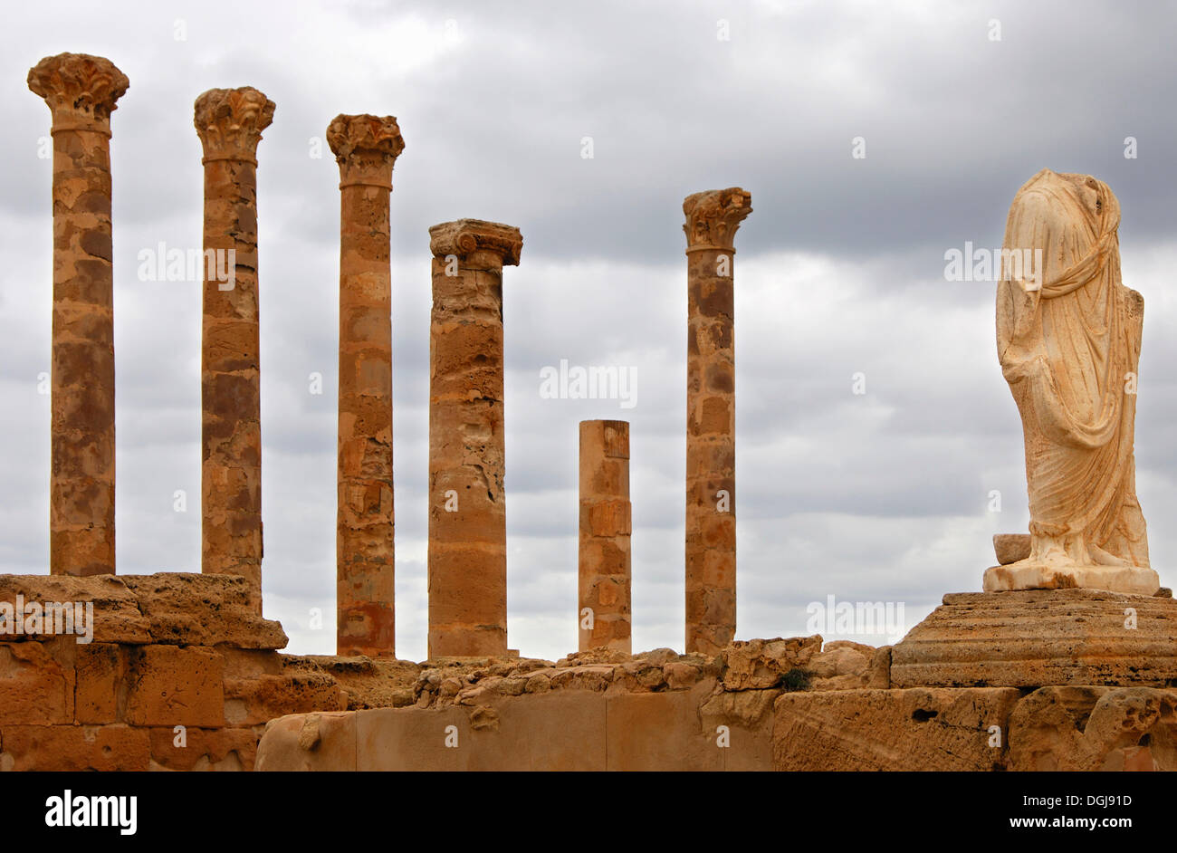 Ruins of the Flavius Tuilus fountain and statue, ancient Roman ...