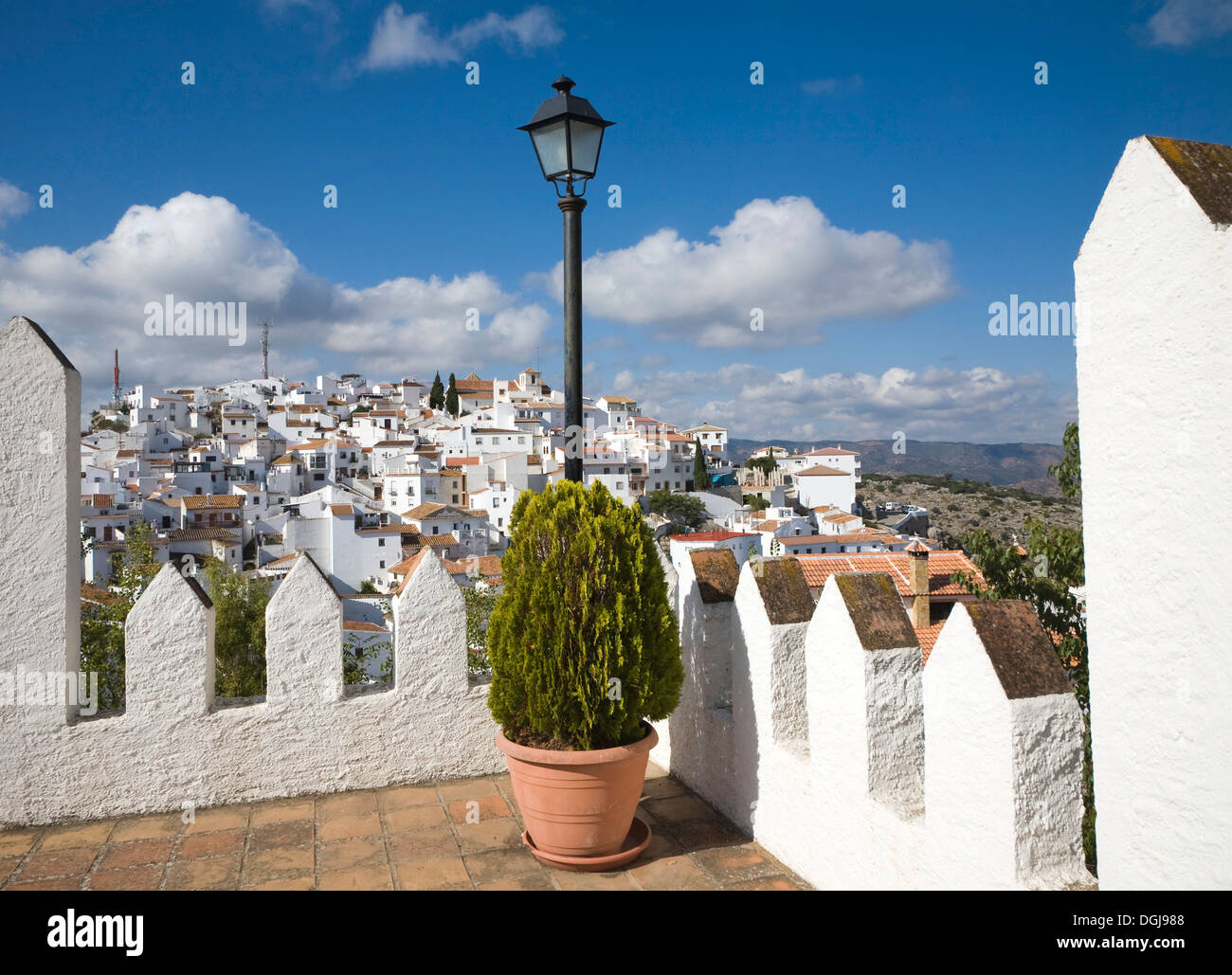 Historic Moorish mountain village Comares, Malaga province, Andalusia ...