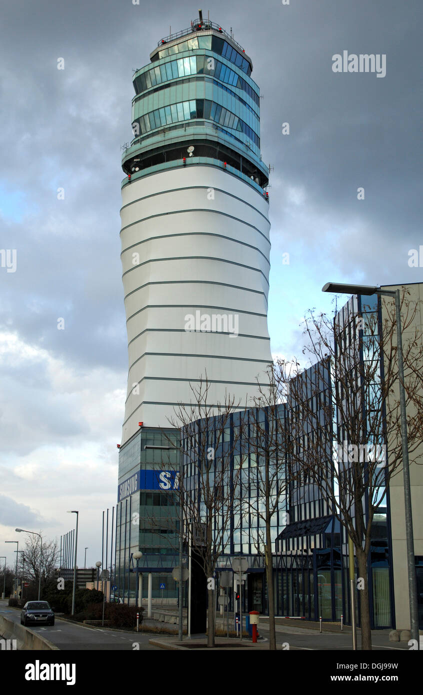 Air traffic control tower at Vienna International Airport, Vienna ...