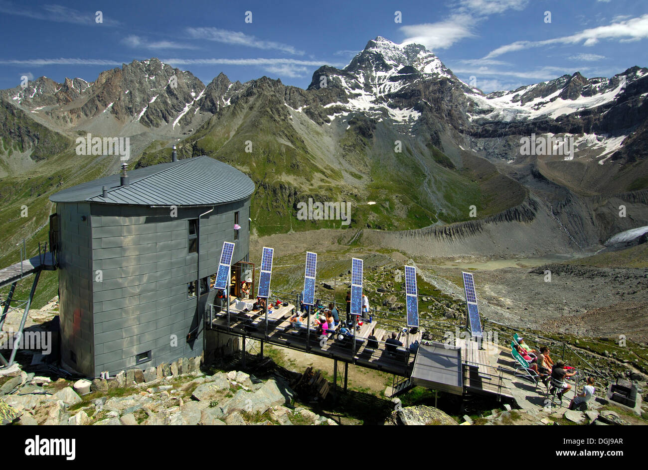 Velan Hut, Cabane du Velan, of the Swiss Alpine Club, SAC, at the foot ...