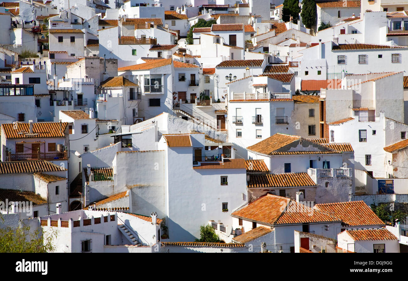 Historic Moorish mountain village Comares, Malaga province, Andalusia ...