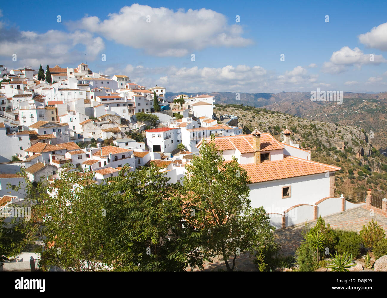 Historic Moorish mountain village Comares, Malaga province, Andalusia ...