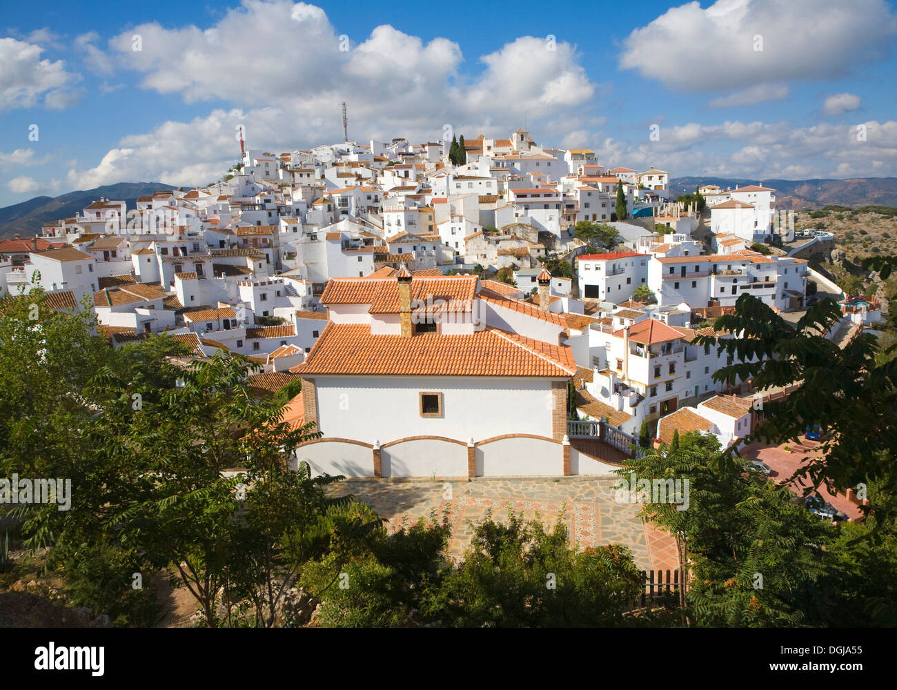 Historic Moorish mountain village Comares, Malaga province, Andalusia ...