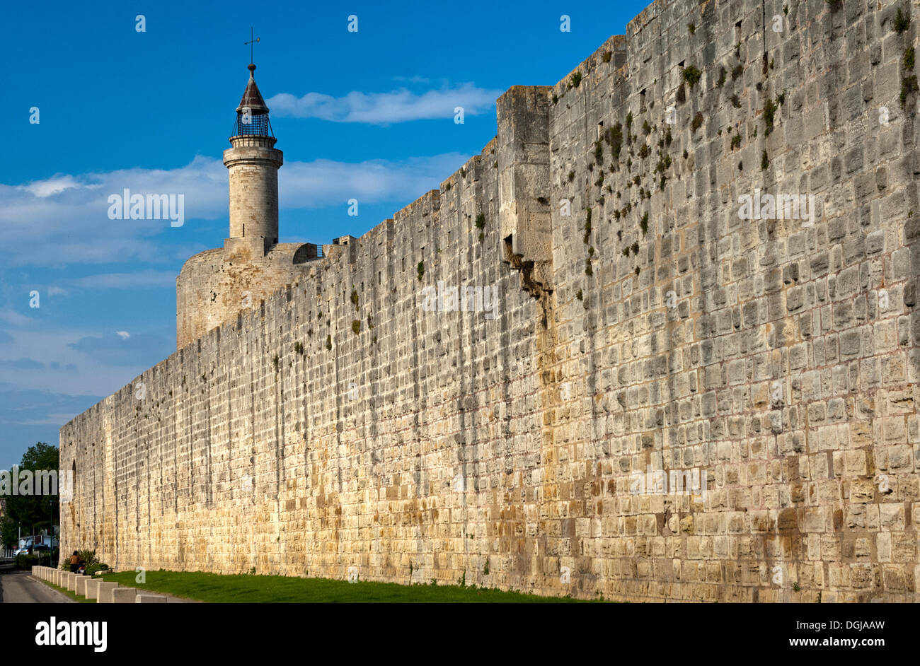 Tour de Constance or Constance Tower and the exterior of the city wall ...