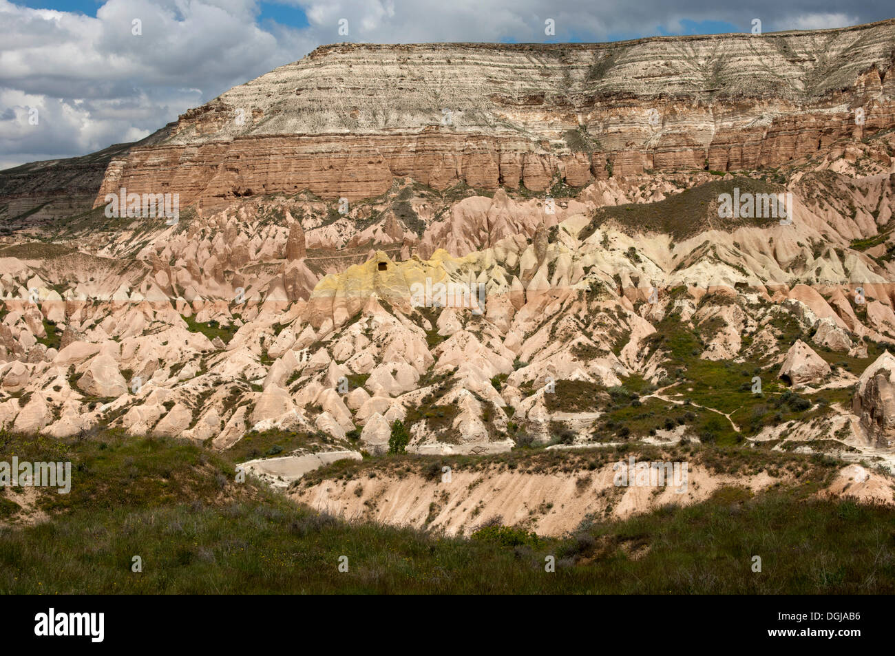 Landscape with weathered tuff formations, Rose Valley, Göreme National ...