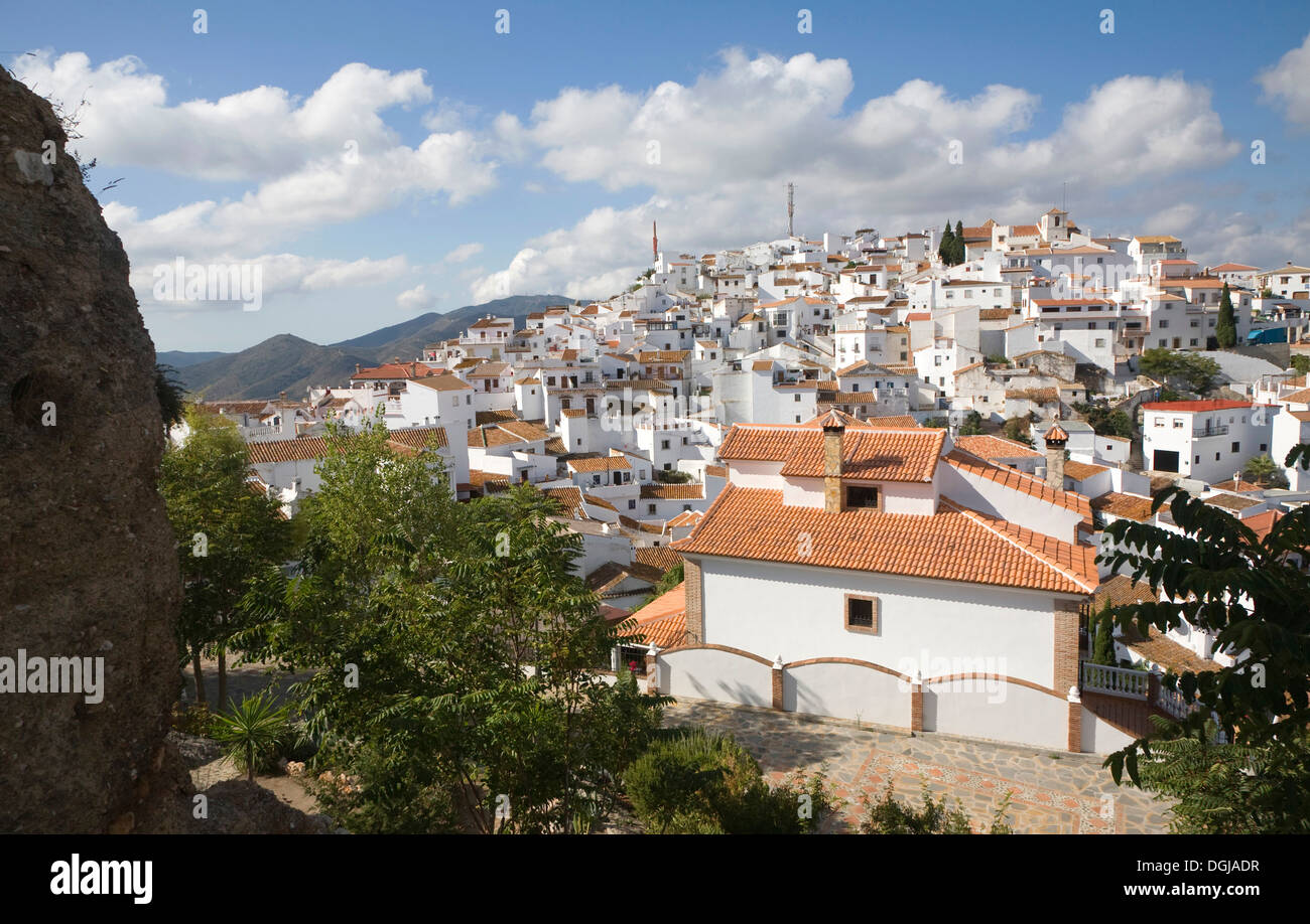 Historic Moorish mountain village Comares, Malaga province, Andalusia ...