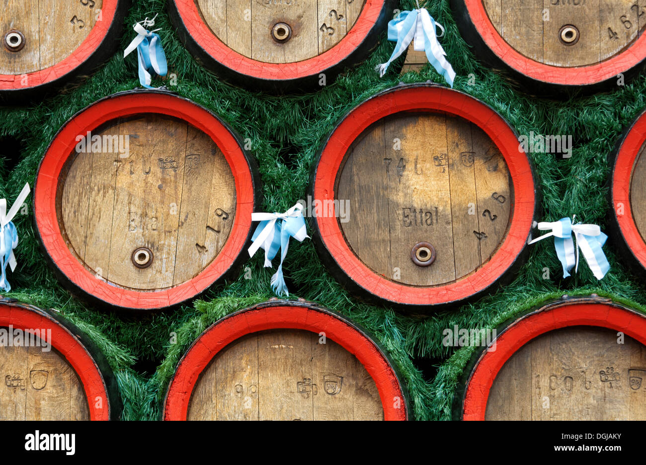 Beer barrels of Ettal Abbey, a Benedictine monastery, Ettal, Upper ...