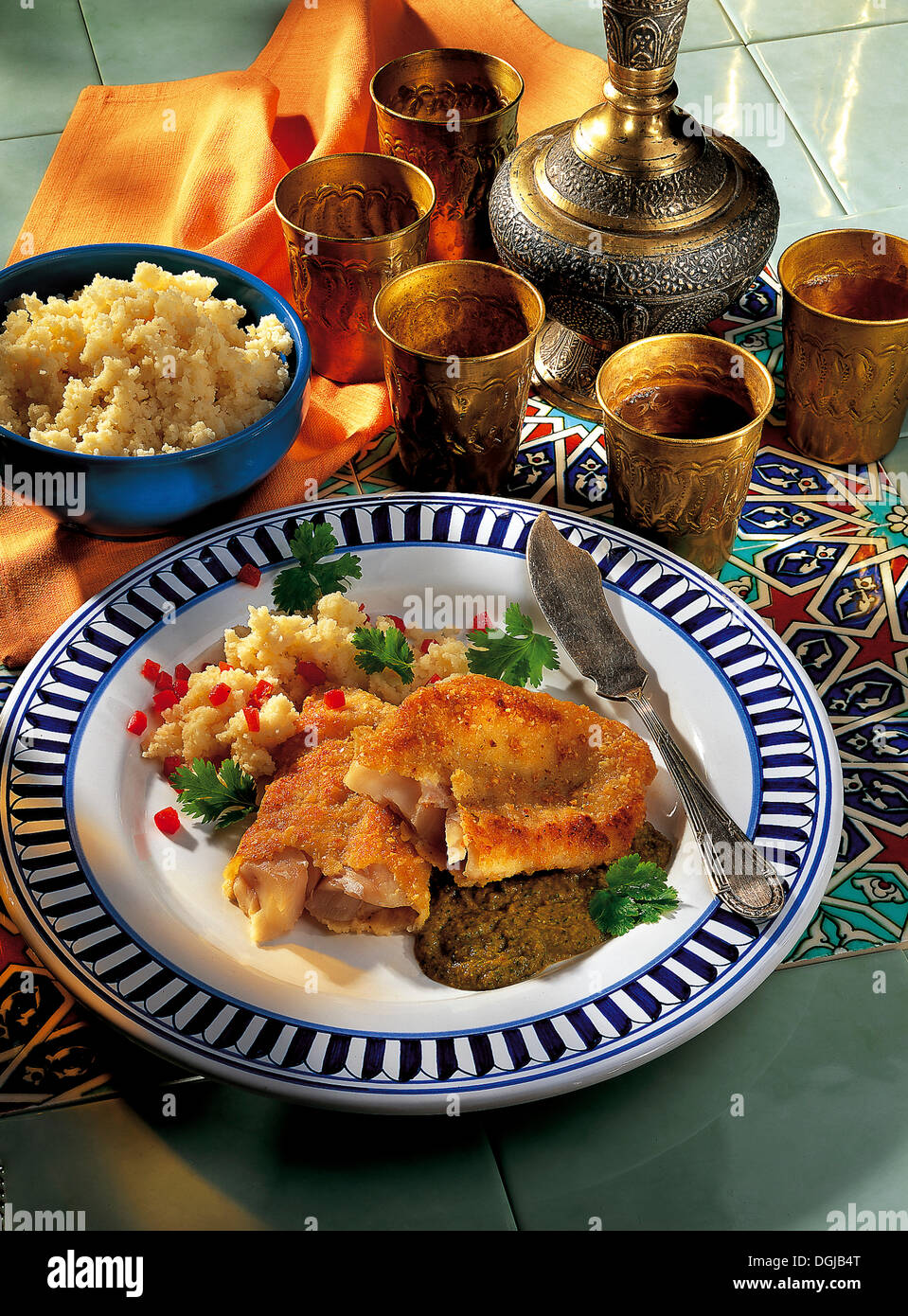 Fried redfish fillet, Morocco Stock Photo - Alamy