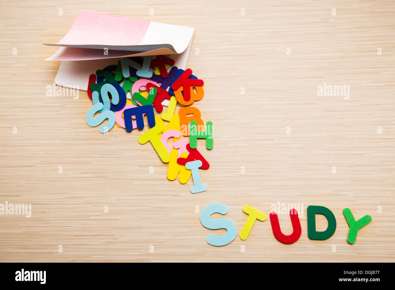 a pile of alphabets next to the word study Stock Photo - Alamy