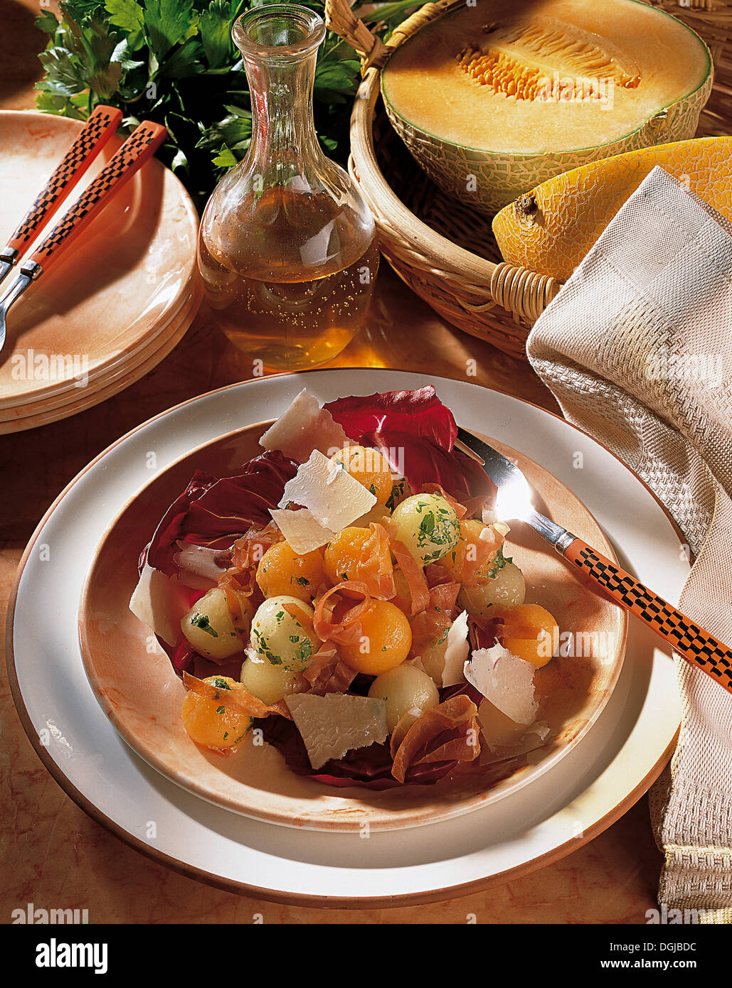 Spicy melon salad, Italy Stock Photo - Alamy