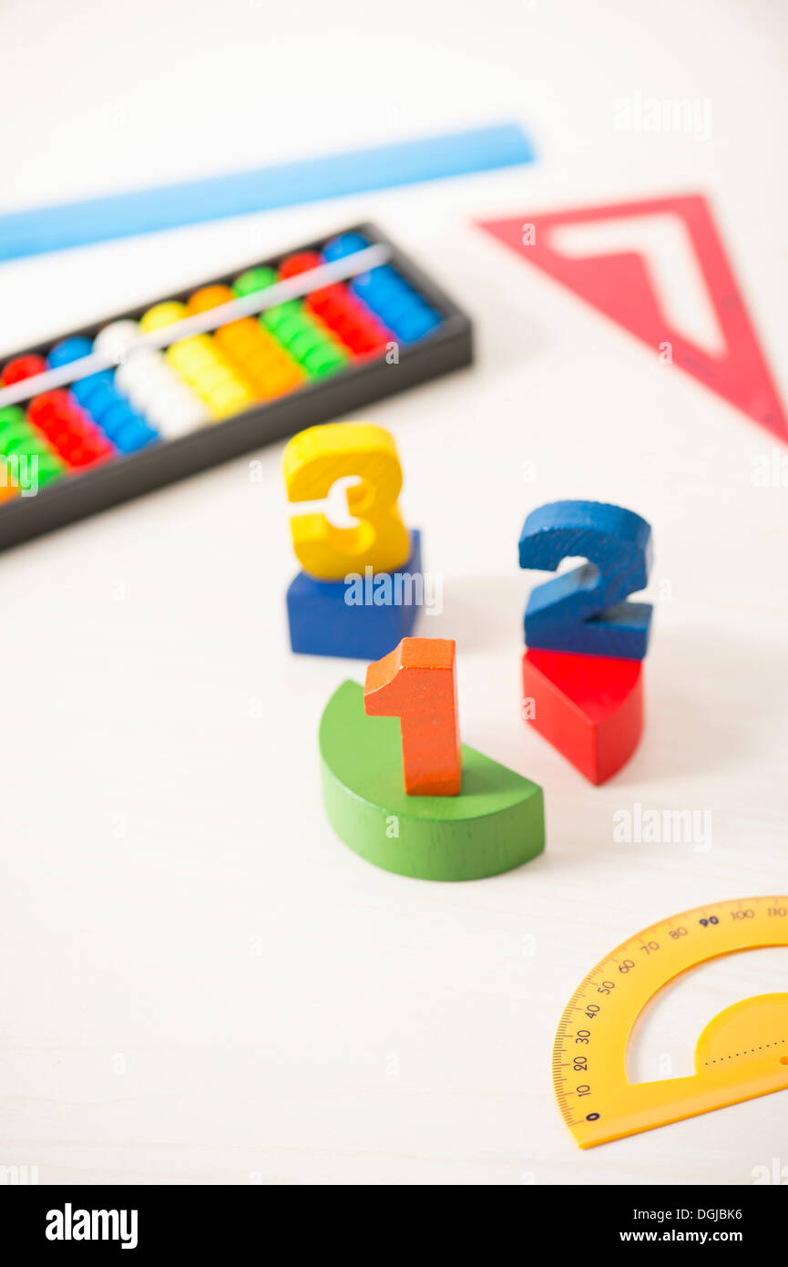 numbers one to three on a table Stock Photo - Alamy