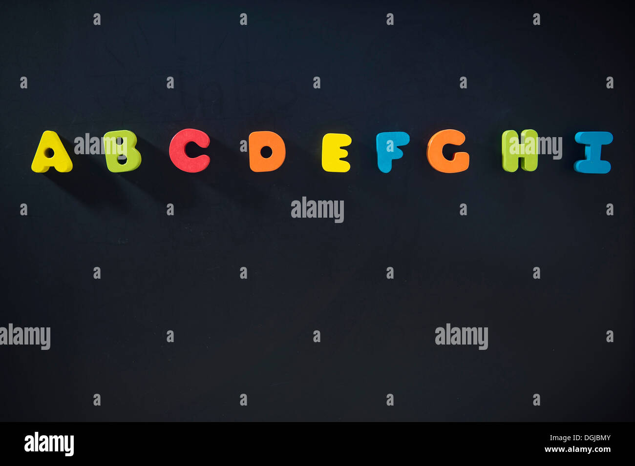 a chalk board with the alphabets on it Stock Photo - Alamy