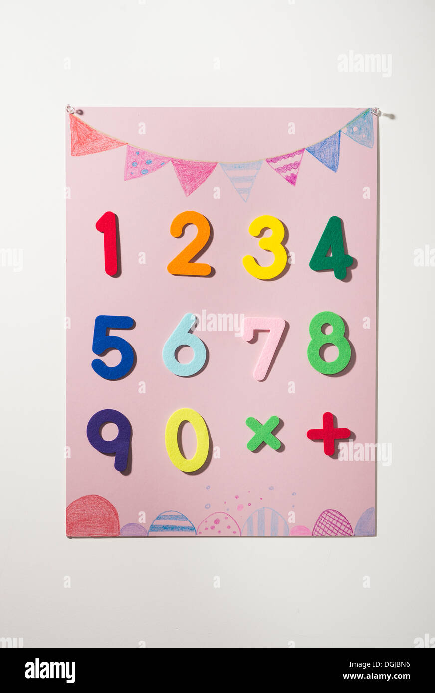 a sheet with different color numbers on it Stock Photo - Alamy