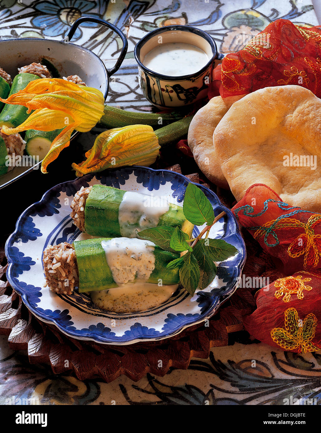 Stuffed courgettes, Cyprus Stock Photo - Alamy